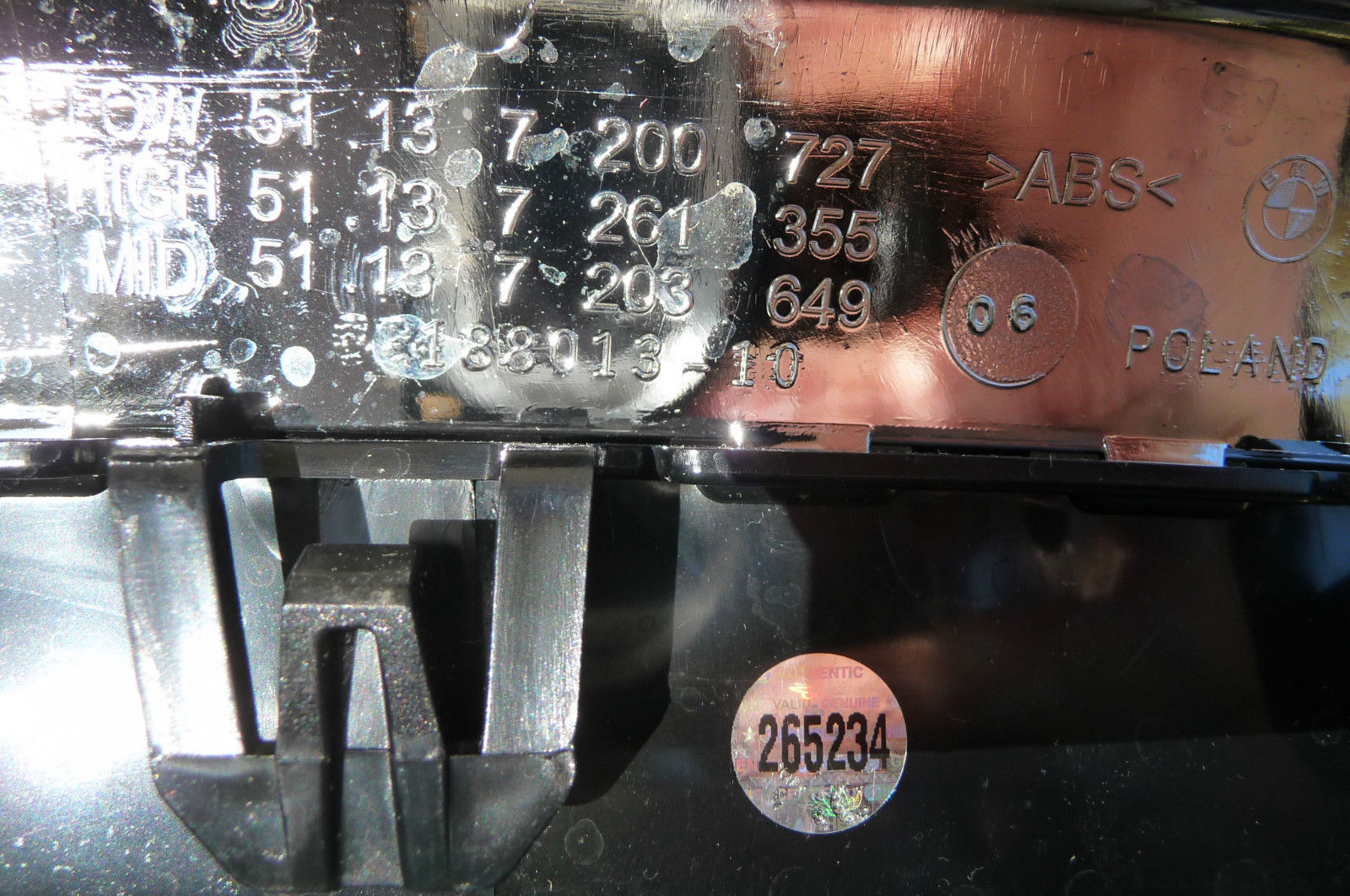 BMW 5 Series Trim Grill Grille Black Left 51712165539 OEM OE | LA ...