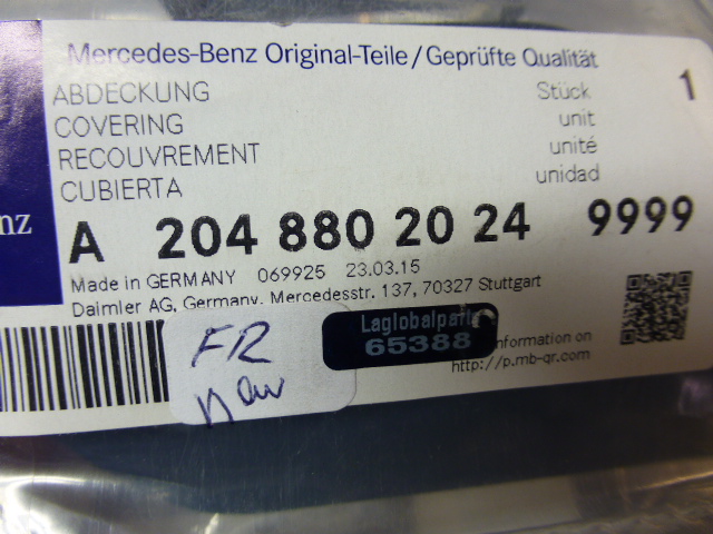 Mercedes Benz C63 AMG Sedan Front Washer Cover A2048802024 Right RH New ...