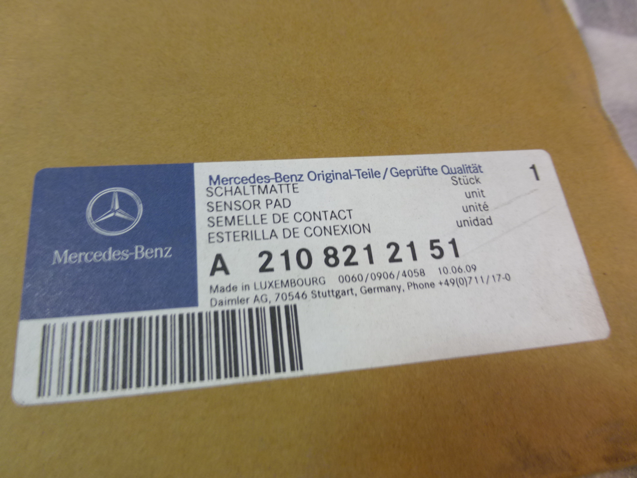 Mercedes Benz W210 E-Class Front Seat Sensor Pad A2108212151 OEM OE ...