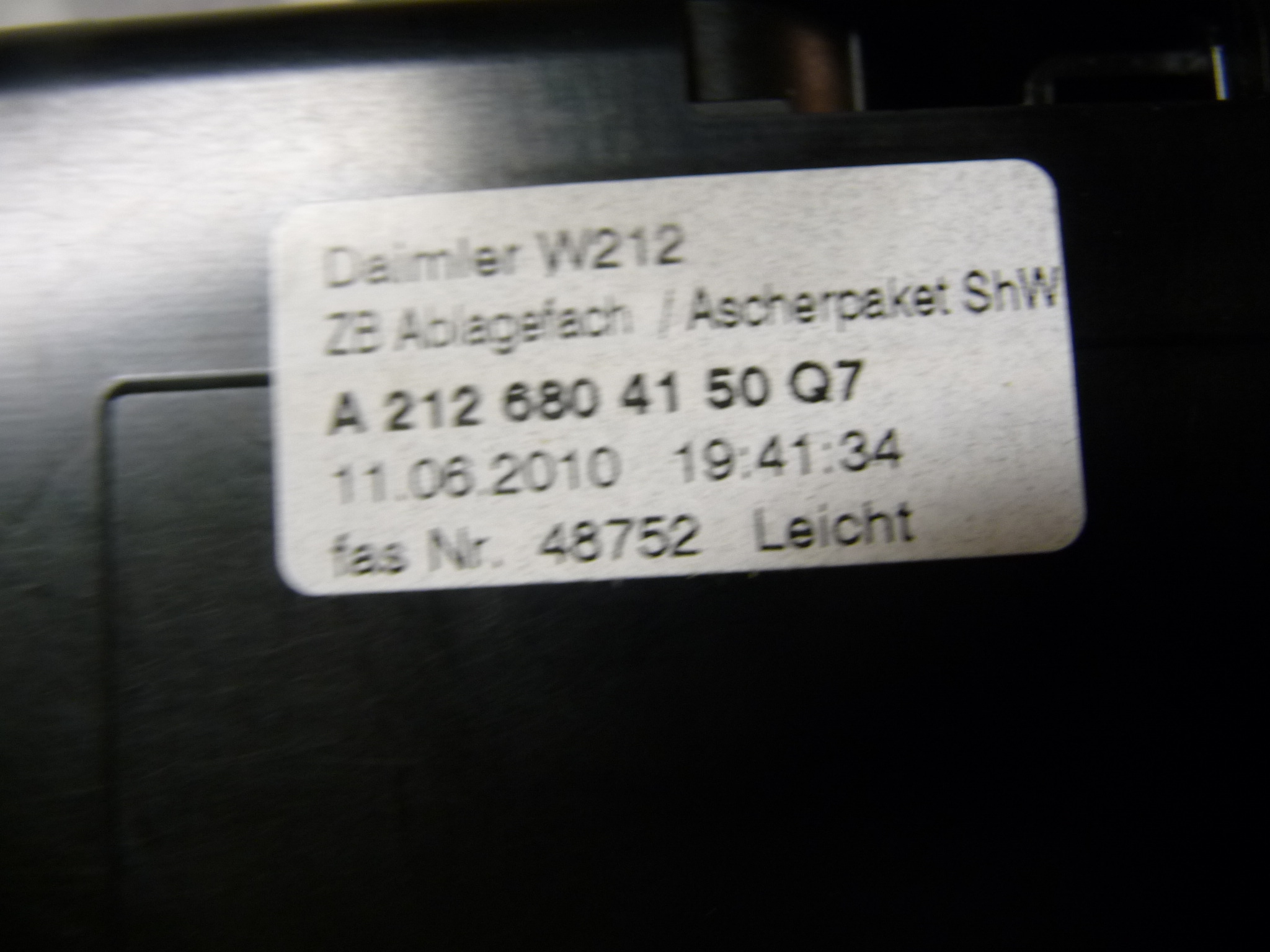 Mercedes Benz W212 E-Class Ash Tray Storage Compartment Assy ...