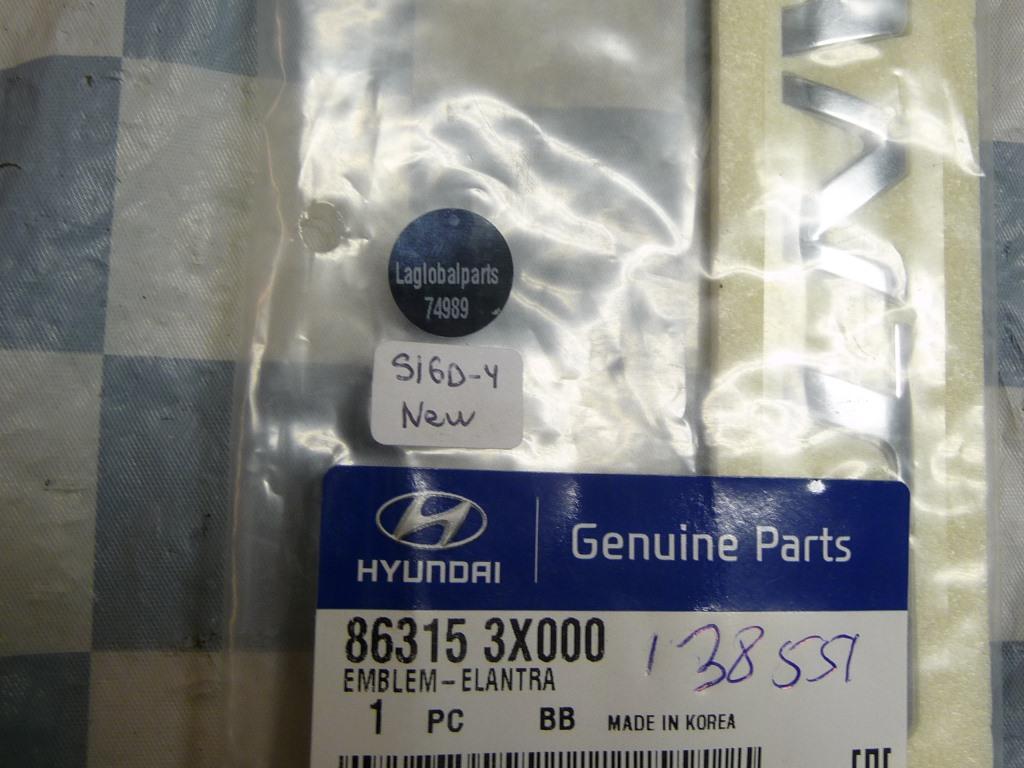 Hyundai Elantra Rear Trunk Lid Emblem Nameplate 86315-3X000 OEM A1 | LA ...