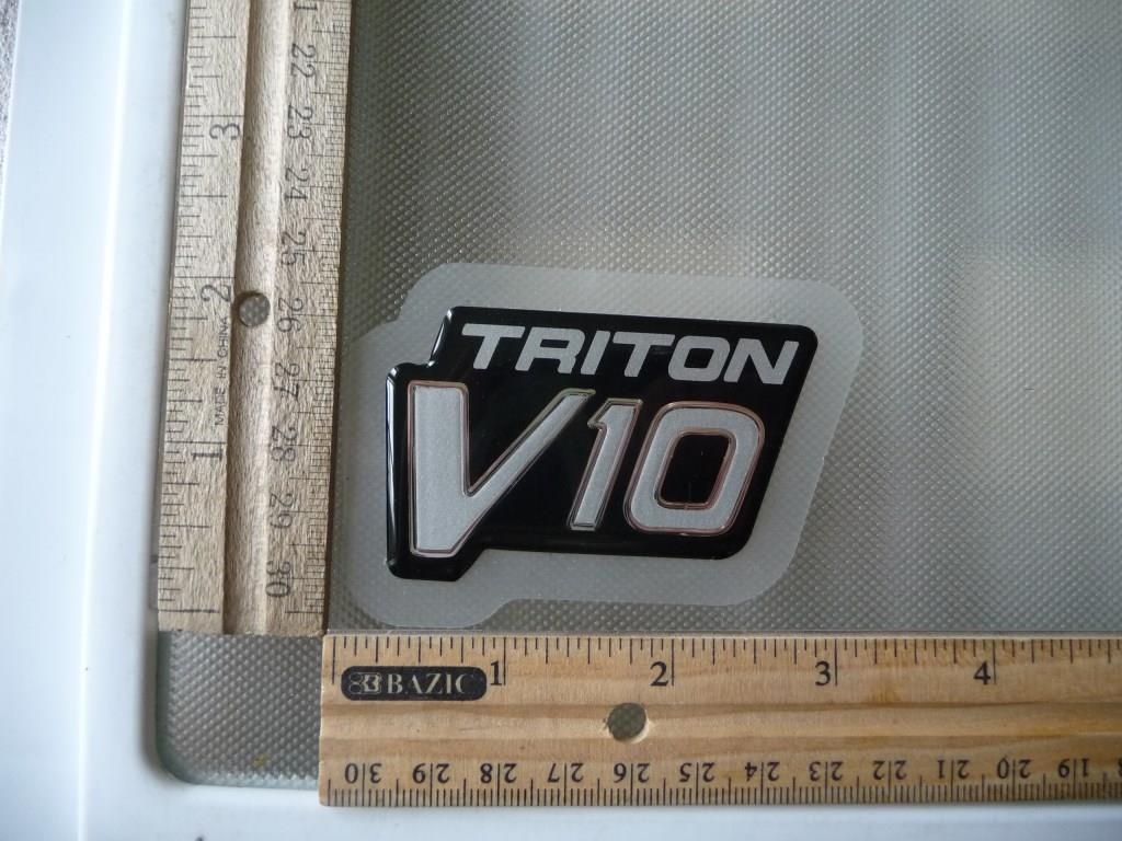Ford E-350 F-250 Front Fender "TRITON V10" Emblem Badge F7UZ-16720-DB ...