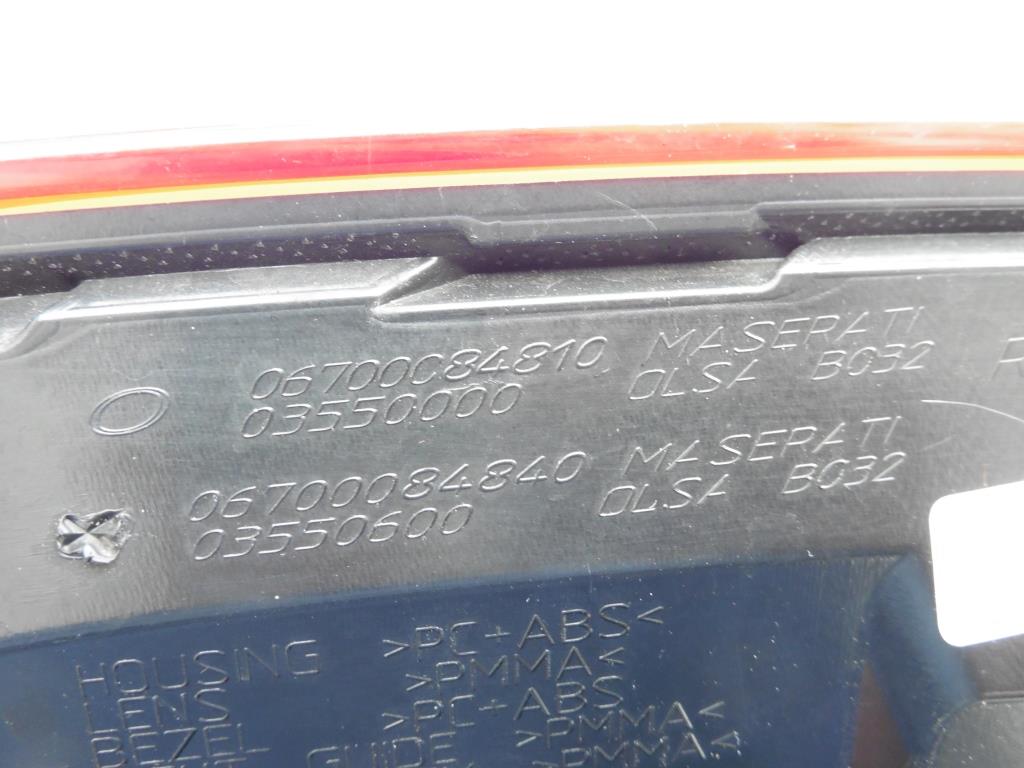 Maserati Ghibli Rear Right Passenger Side Tail Light Lamp 06700084810 ...