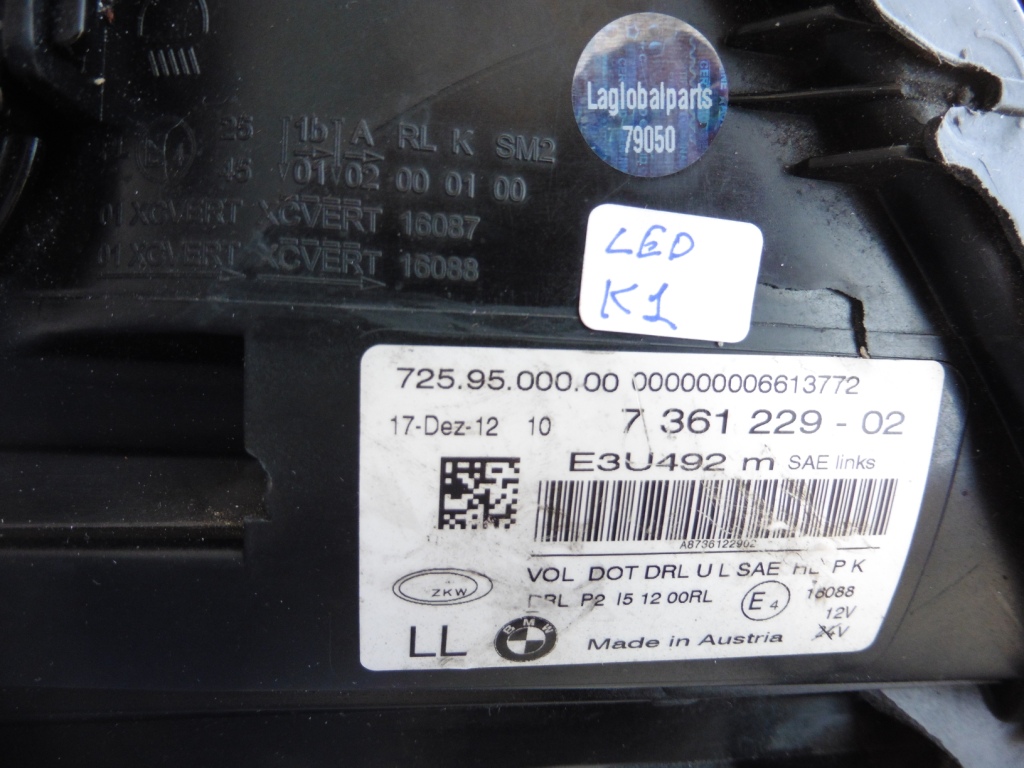 BMW 7 Series F01 F02 Left Driver LED Adaptive Headlight 63117348501 OEM ...