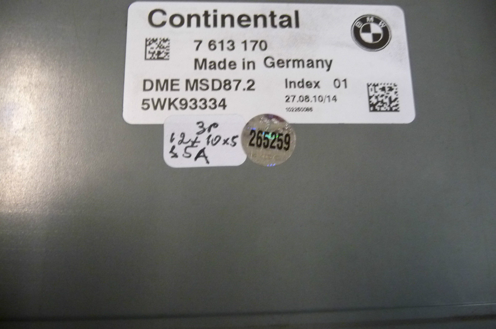 BMW 7 Series RMFD Basic cotrol unit DME MSD87_2 12147613170 12147602147 ...