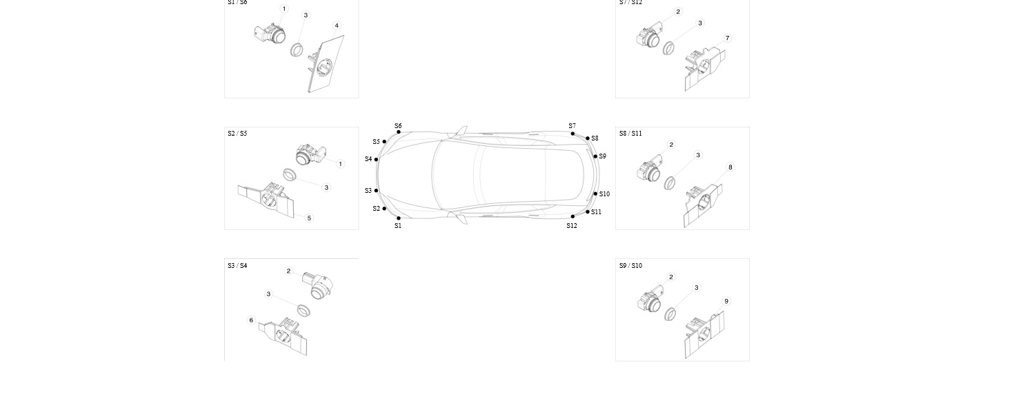 2012-2015 Tesla Model S Rear Right Park Assist Retainer S11 1048526-00 ...