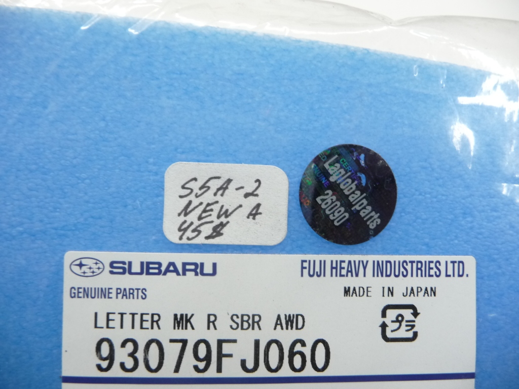 2012-2017 Subaru Impreza Crosstrek Liftgate Emblem Nameplate 93079FJ060 ...