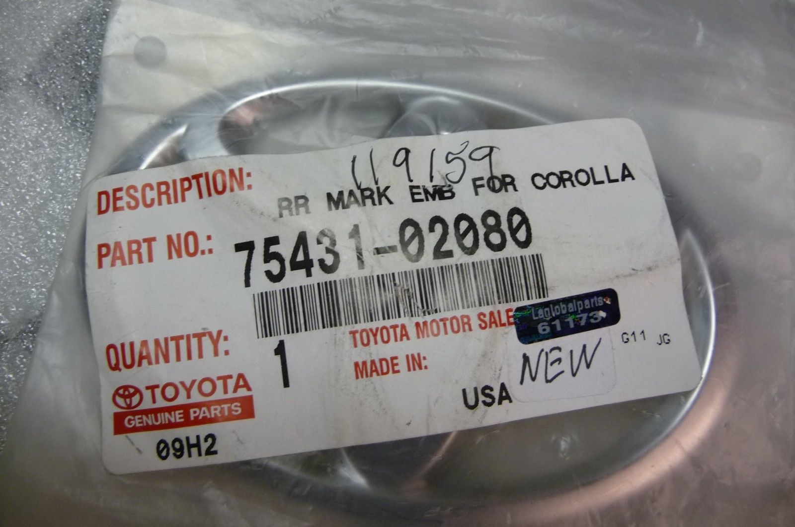 Toyota Corolla Highlander Yaris Rear Trunk Lid Back Door Emblem Logo ...