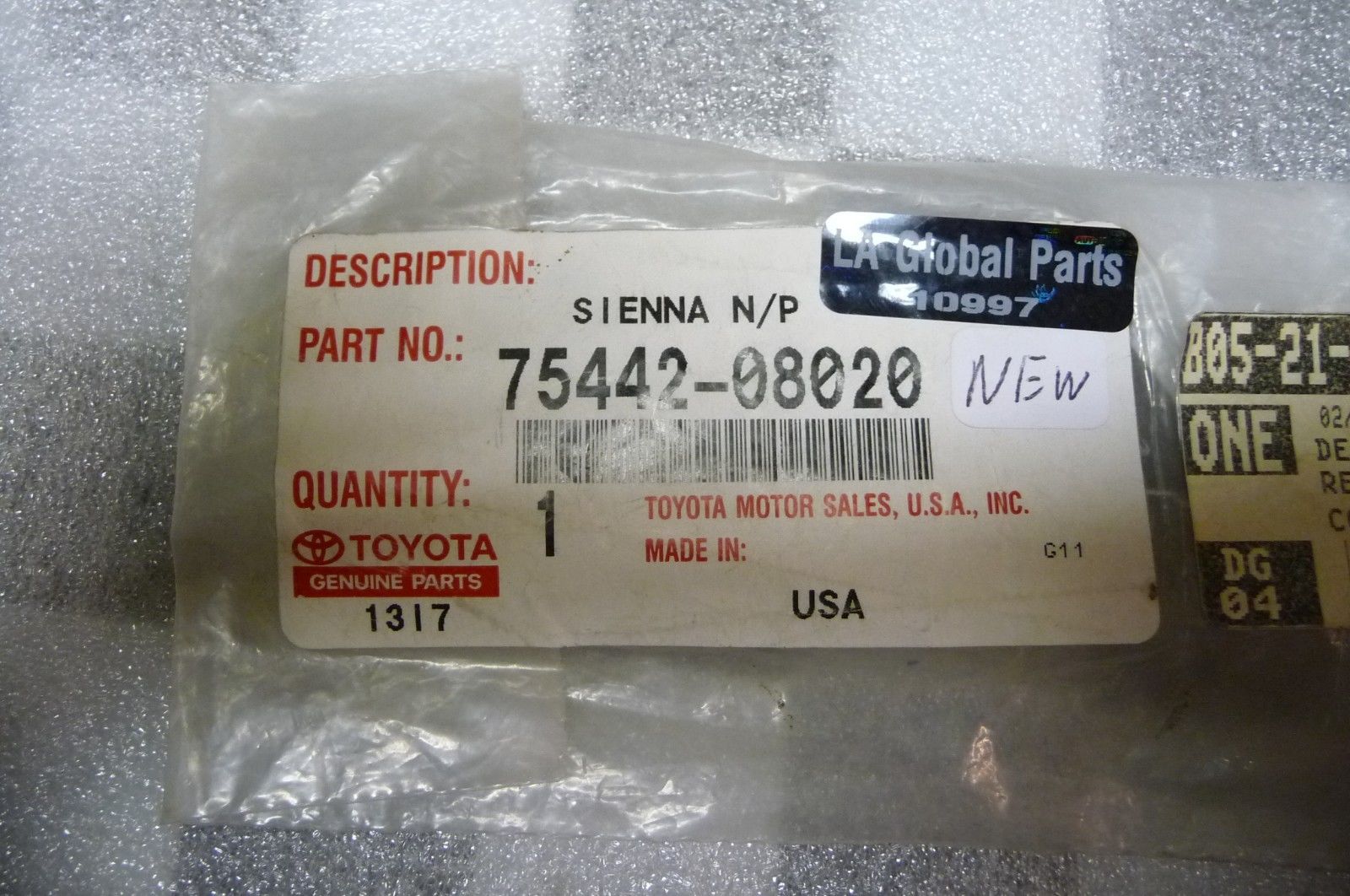 Toyota Sienna Back Door Trunk Lid **NEW** 7544208020 OEM OE | LA Global ...