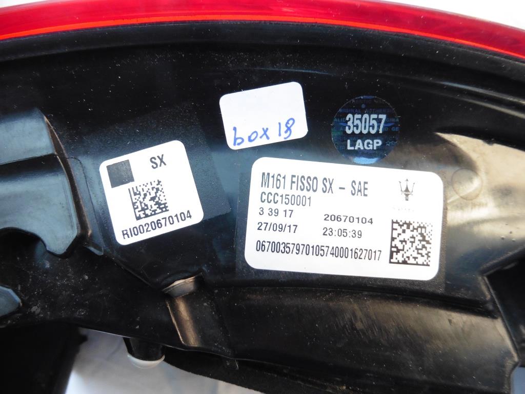 17-19 Maserati Levante M161 Rear Left 1/4 Panel Taillight Lamp ...