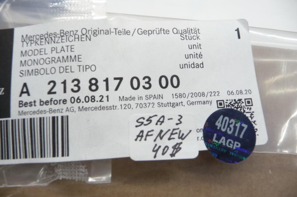 2018-2020 Mercedes Benz W213 E63 AMG S Rear Trunk Emblem Badge ...