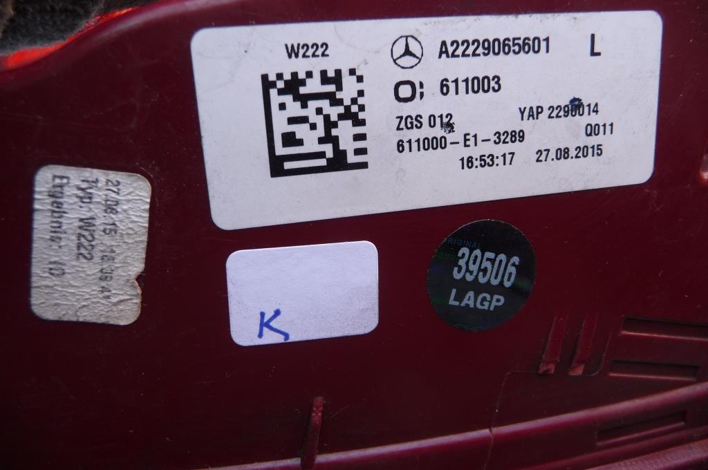 2015 2016 Mercedes Benz W222 S Class S550 Tail Lamp Left Driver ...