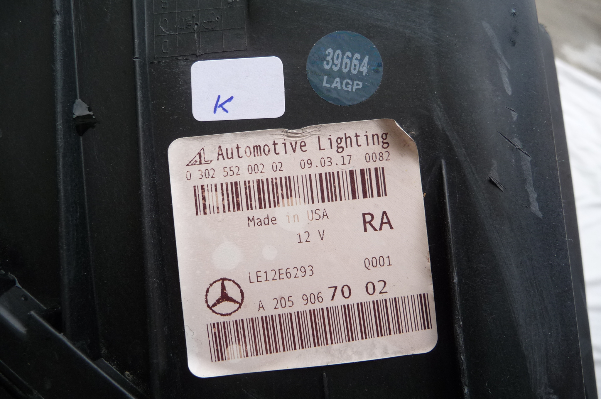 2015-2017 Mercedes Benz W205 C Class Right Halogen Headlight 2059067202 ...