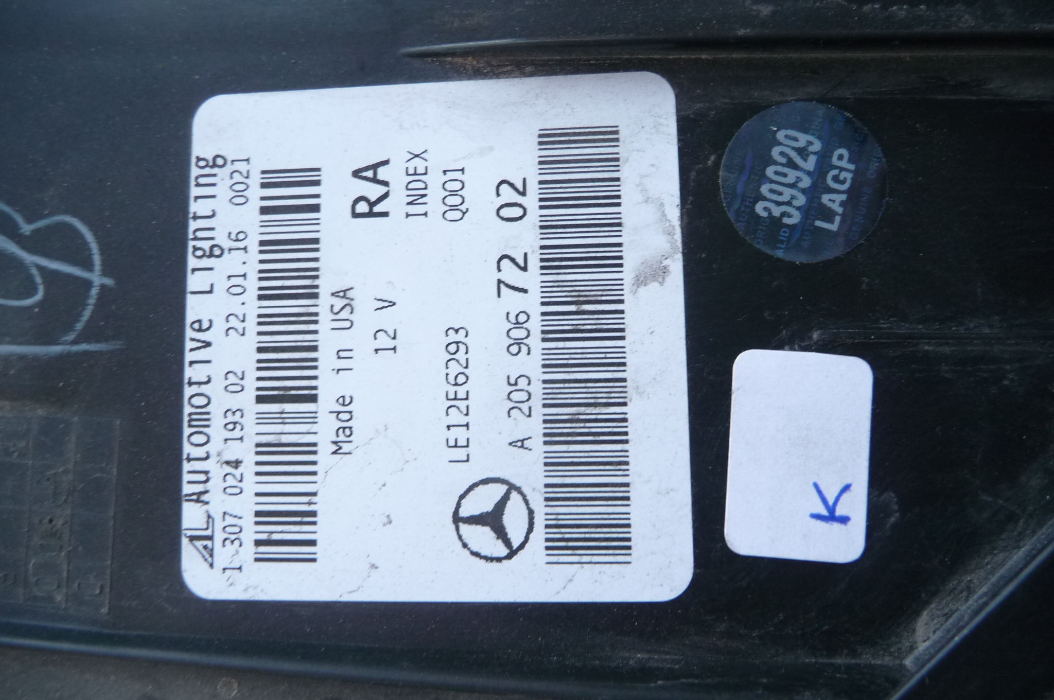 2015-2017 Mercedes Benz W205 C Class Right Halogen Headlight 2059067202 ...