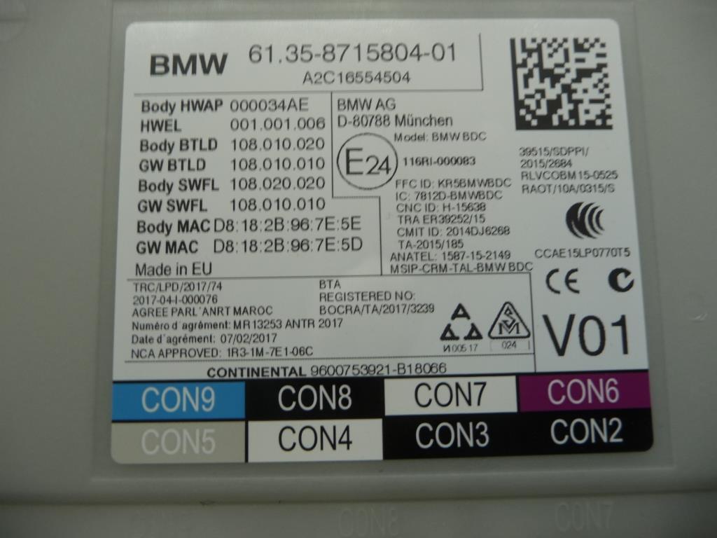 2018 BMW F90 M5 BCM Front Electronic Body Control Module 61358715804 ...