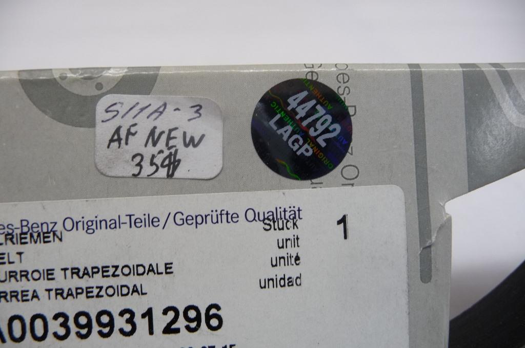 2011-2013 Mercedes Benz S400 Hybrid Water Pump Belt A0039931296 OEM A1 ...