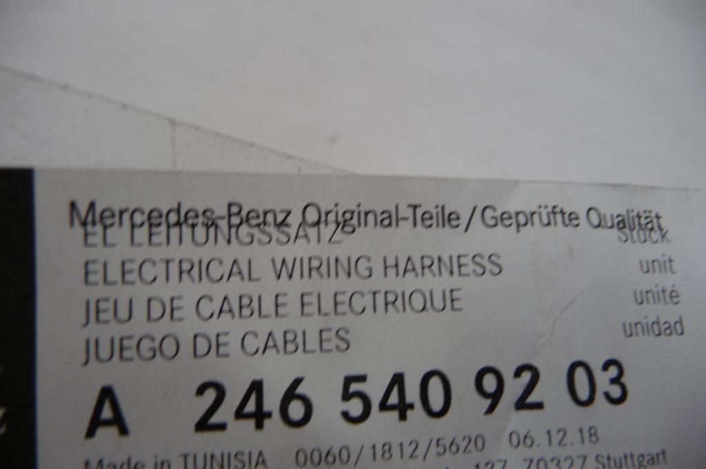 2019 Mercedes Benz C117 CLA250 Electrical Wiring Harness A2465409203 ...