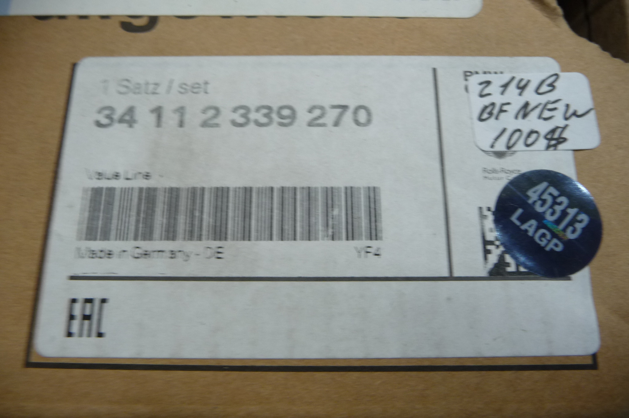 2004-2007 BMW E60 525i 530i Disc Brake Pad Set Front 34116794916 OEM A1 ...