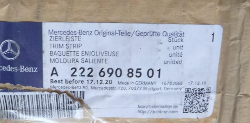 2014-2020 Mercedes Benz W222 Front Left Door Trim Strip A2226908501 OEM ...