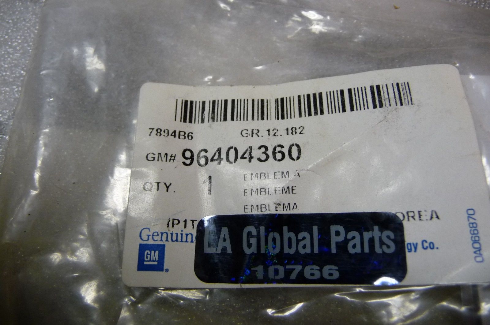 2005-2006 Chevrolet Chevy Aveo Trunk Lid Emblem NEW 96404360 OEM OE ...