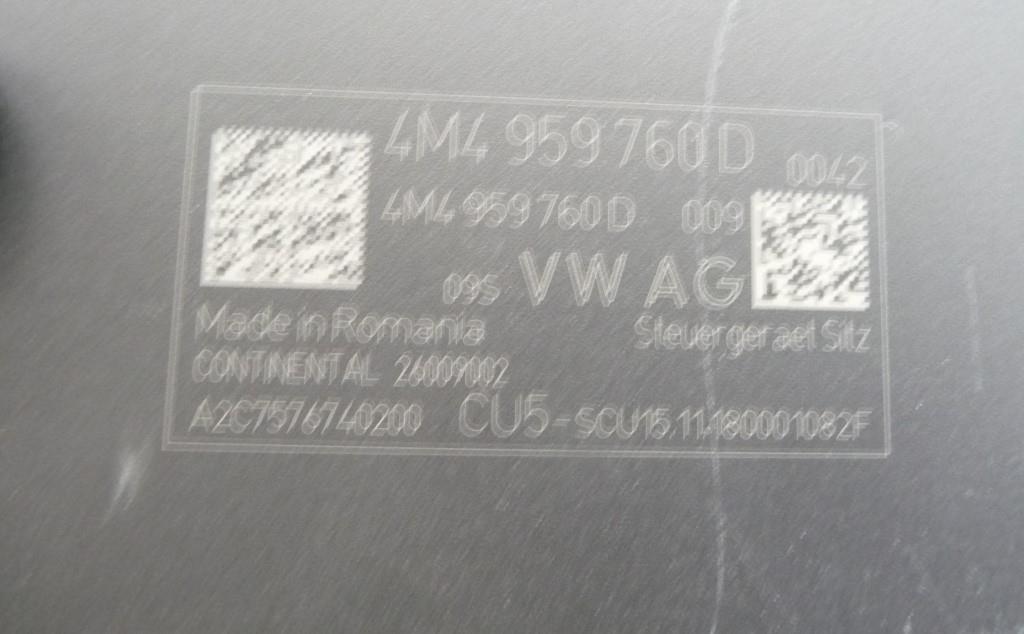 2019-2020 Audi A8 Quattro S8 Power Seat Control Module 4M4959760D OEM ...