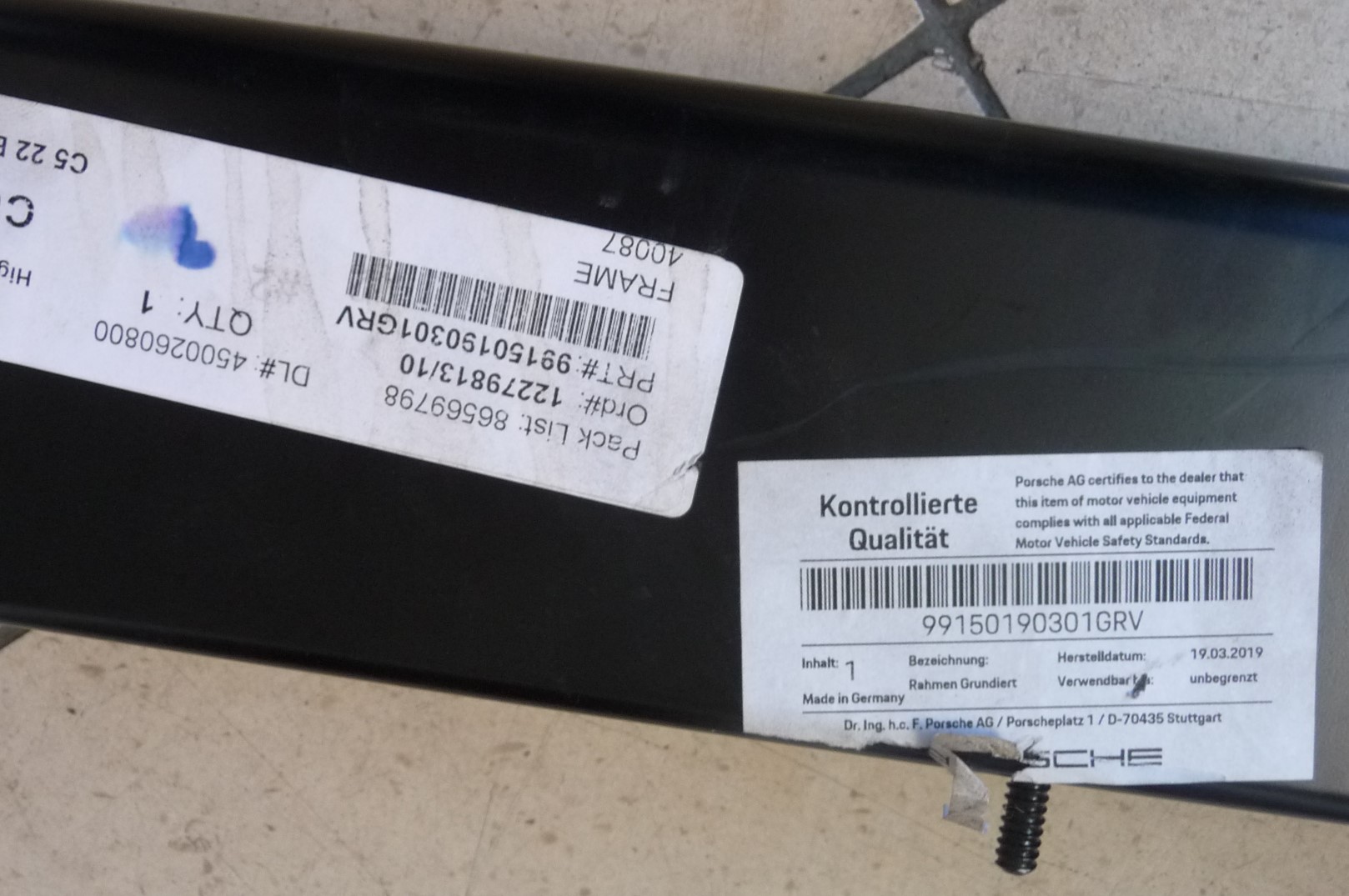 2013-2015 Porsche 911 Carrera Rear Body Frame 99150190301 GRV OEM | LA ...