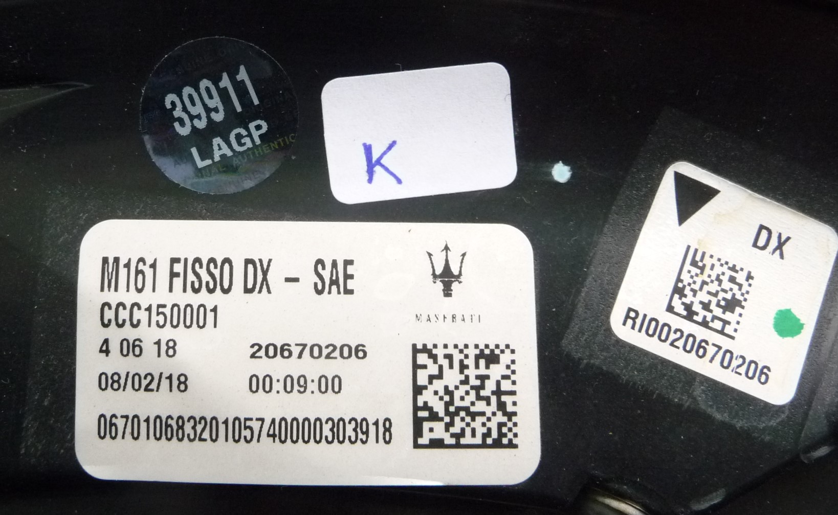 17-19 Maserati Levante M161 Rear Right 1/4 Panel Taillight Lamp ...