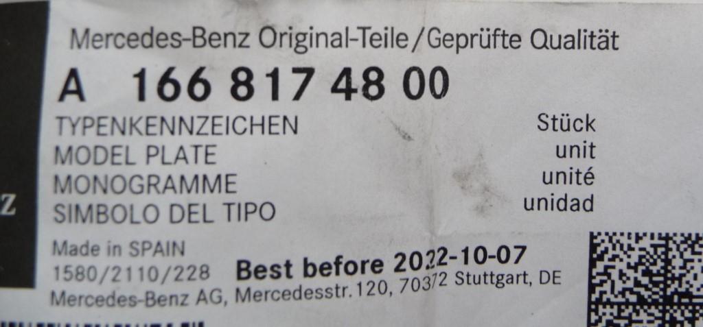 2017-2019 Mercedes Benz GLS450 Rear Hatch Emblem Nameplate A1668174800 ...