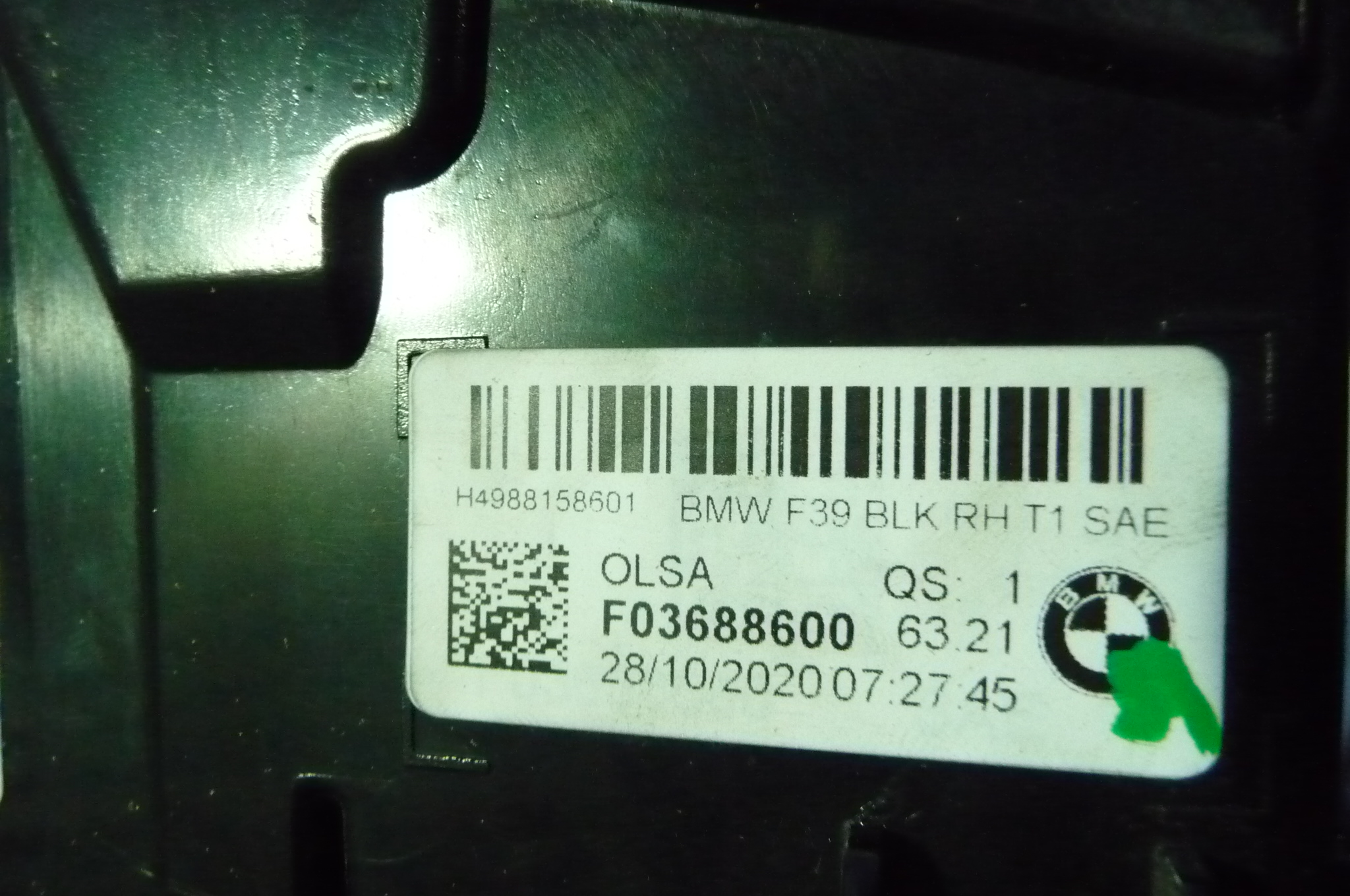 2019-2022 BMW F39 X2 Rear Right Passenger Black Tail Light Lamp ...