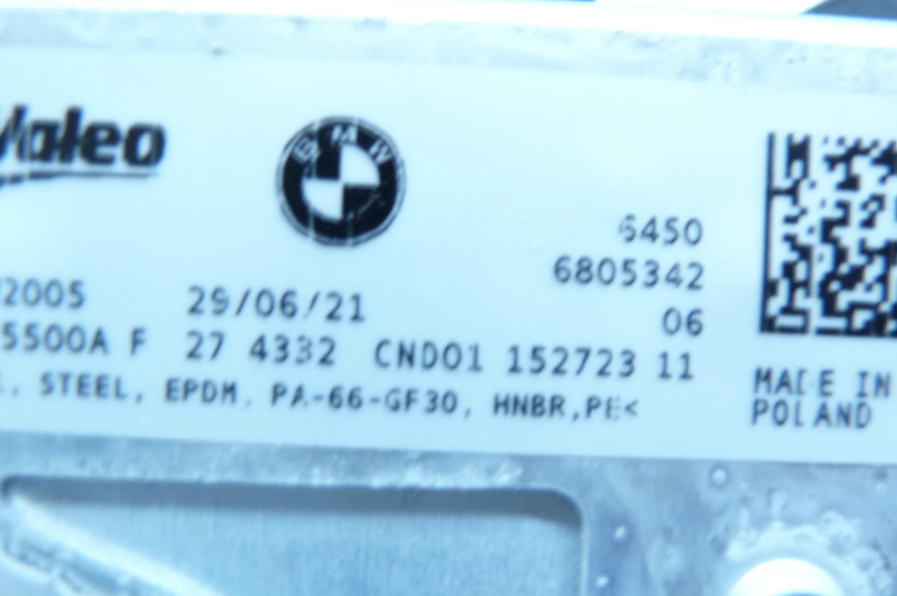 2019 BMW G29 Z4 Condenser Air Conditioning with Drier 64506805342 OEM ...