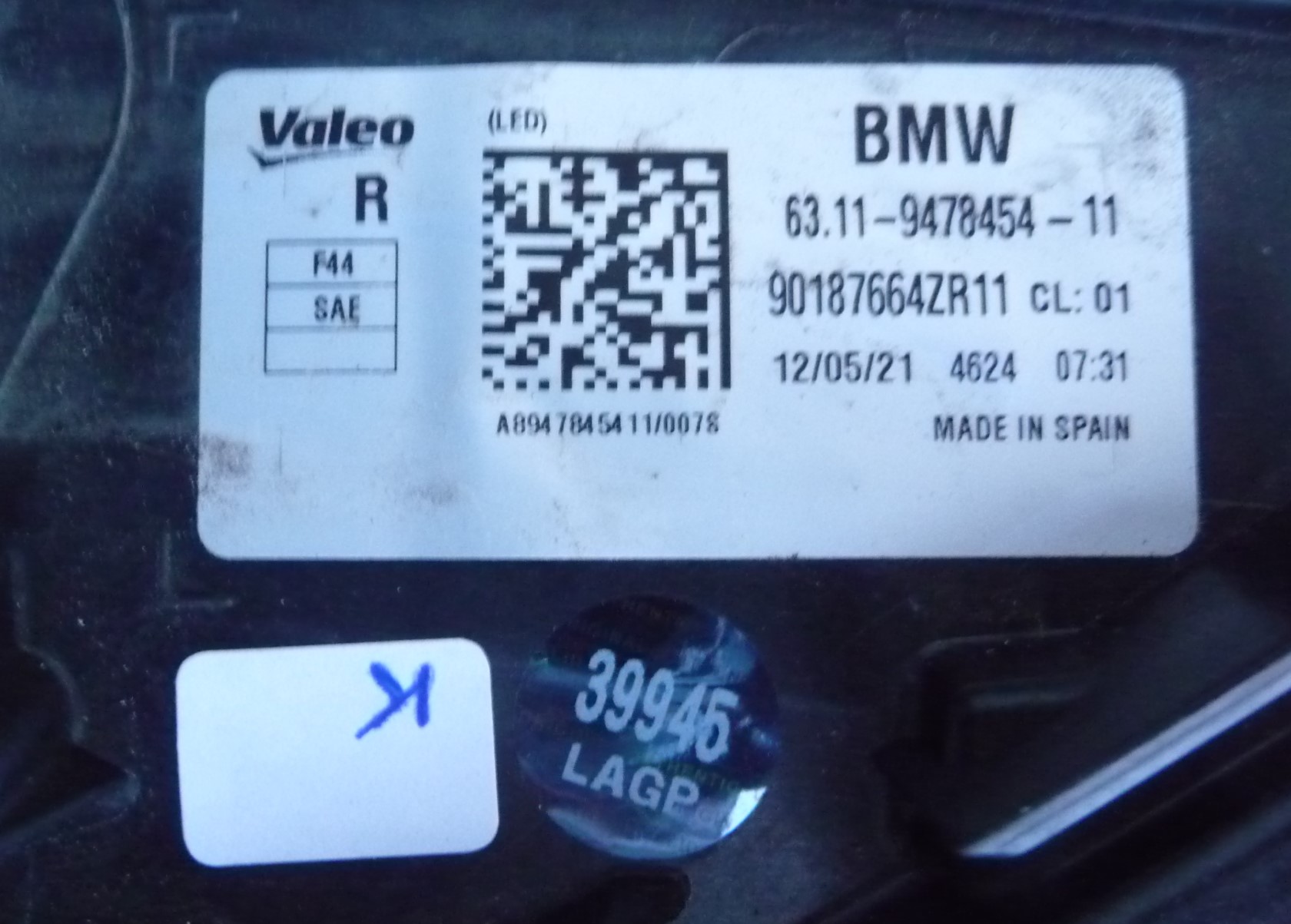 20-21 BMW F44 2 Series Right Passenger Full LED Headlight 63119478454 ...