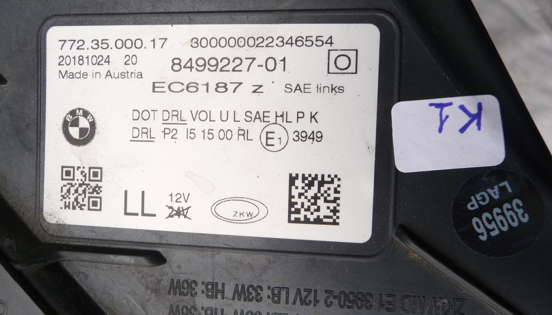 2016-2018 BMW G11 G12 740i 750i left driver side LED headlight ...