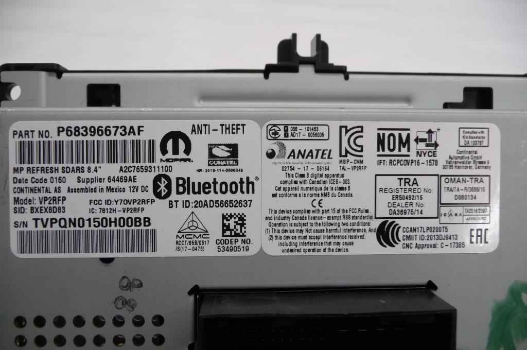 2019-2021 Jeep Compass Navigation Radio Control Display Screen ...