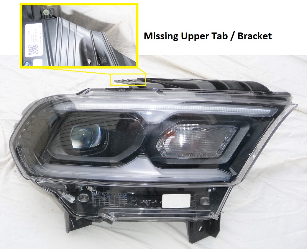 2021-2023 Dodge Durango Right Passenger Headlight LED Black Base ...