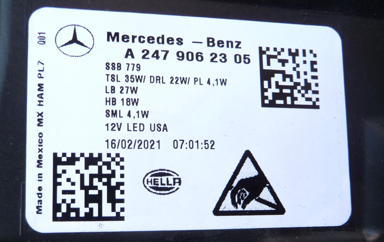 20-22 Mercedes Benz W247 GLB250 GLB200 Left LED Headlight A2479062305 ...