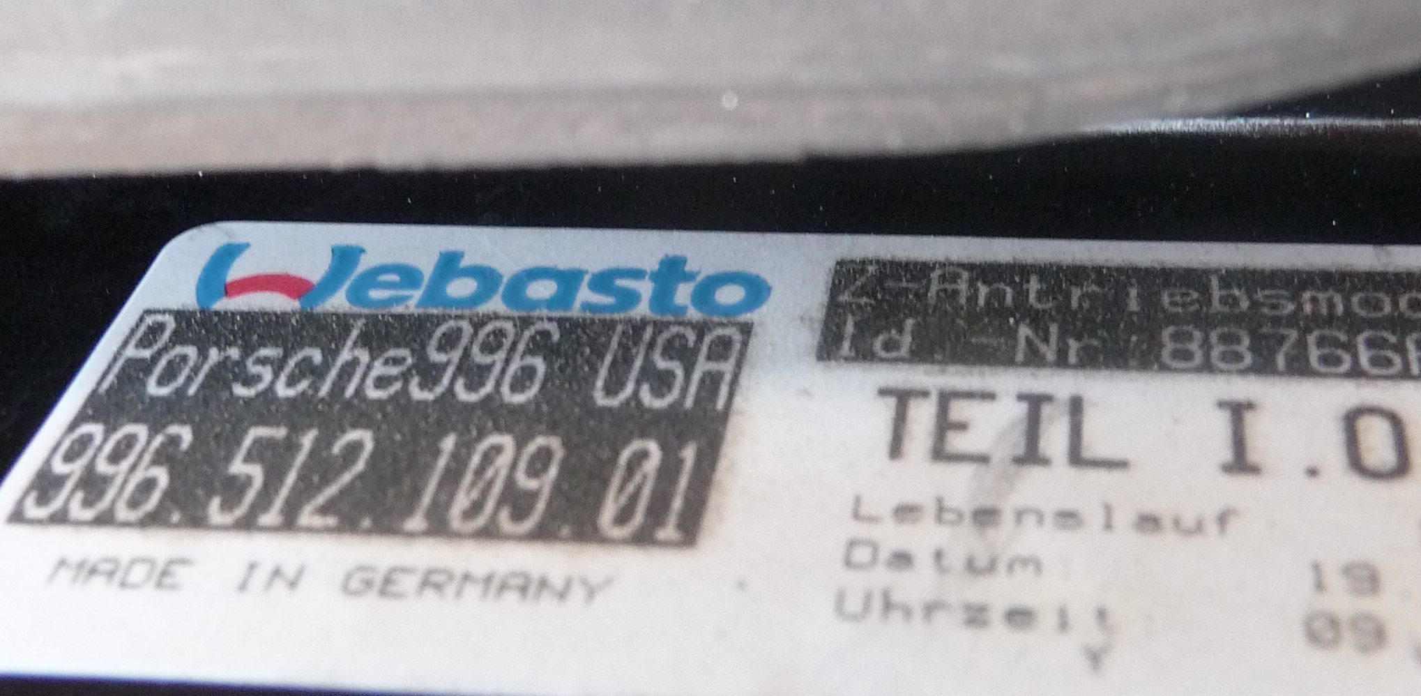 1999-2004 Porsche 911 996 Carrera Trunk Lid Bonnet Engine Cover ...