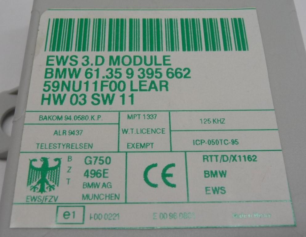 1995-2002 BMW E36 318ti Z3 Control Unit EWS III-D 61359395662 OEM A1 ...