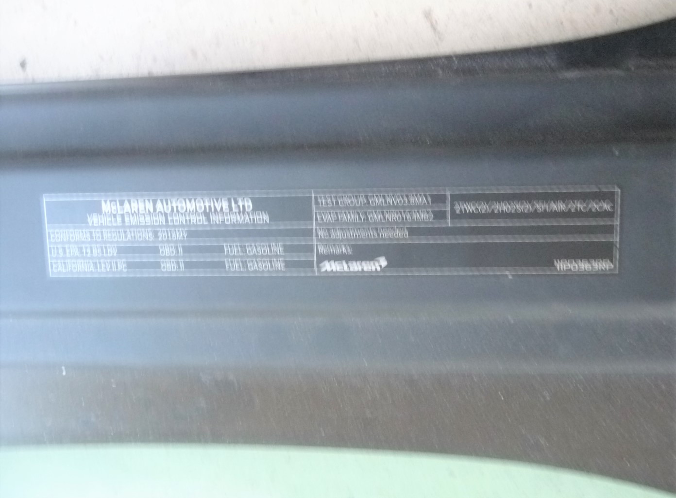 2016-2017 McLaren 675LT Rear Engine Lid Window Glass Cover 11A8267RP ...