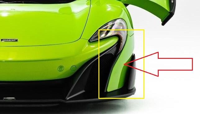 16-17 McLaren 675LT Front Bumper Left side Panel Cover Carbon Fiber ...