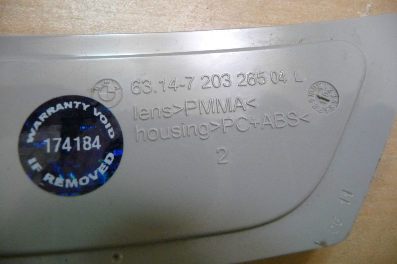 BMW 5 6 Series Driver Left Side Reflector Side Marker 63147203265 OEM ...