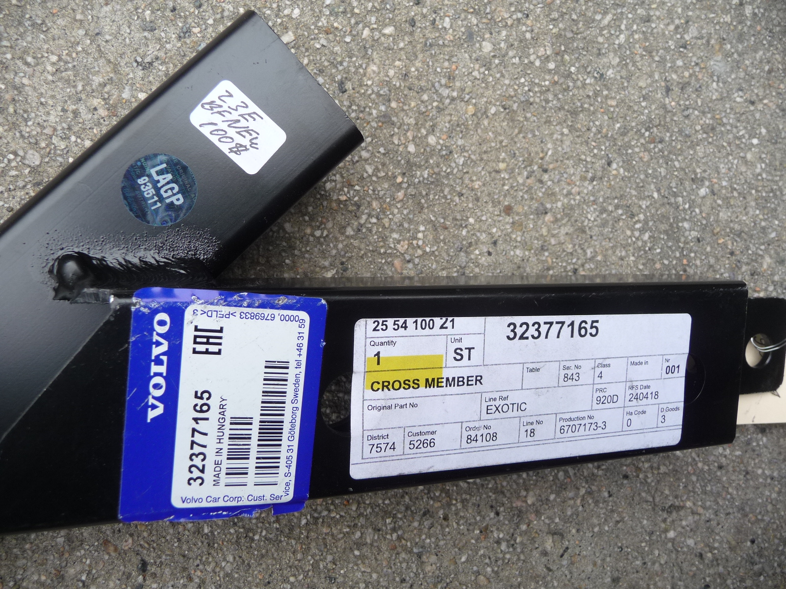 2019-2023 Volvo S60 V60 Radiator Support Tie Bar, Upper 32377165 OEM A1 ...