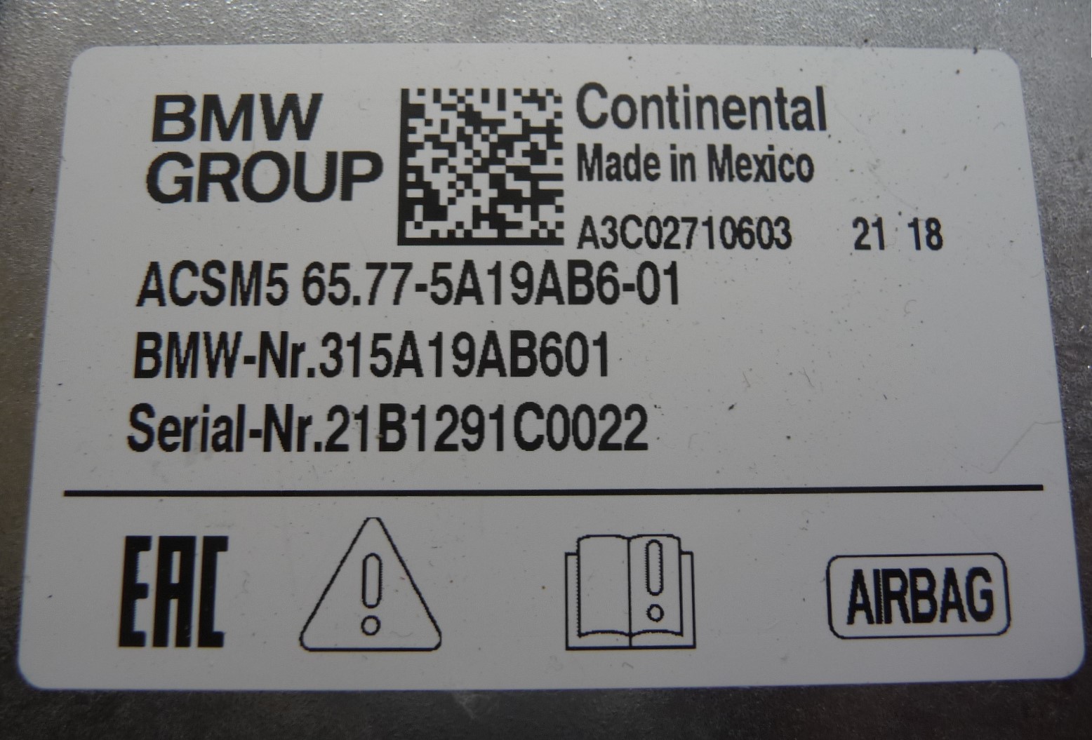 2021-2023 BMW G30 530i X3 X4 Safety Control Module 65775A19AB6 OEM A1 ...