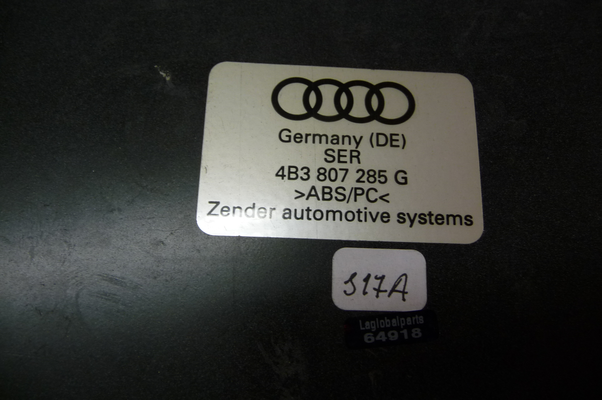 Audi RS6 Front Bumper License Plate Moulding 4B3807285G OEM OE | LA ...