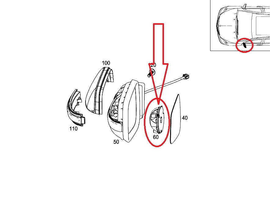 Mercedes Benz Outside Left Rearview Mirror Glass Adjustment Motor A ...