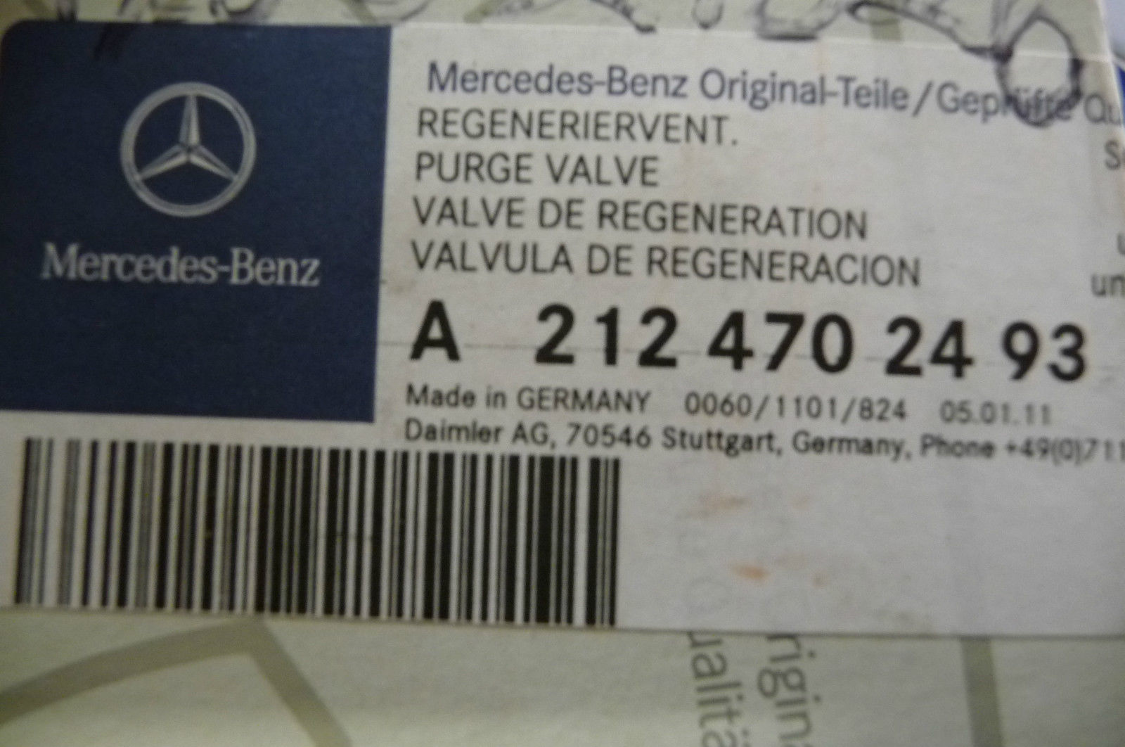 Mercedes Benz Purge Valve 2124702493 OEM OE | LA Global Parts