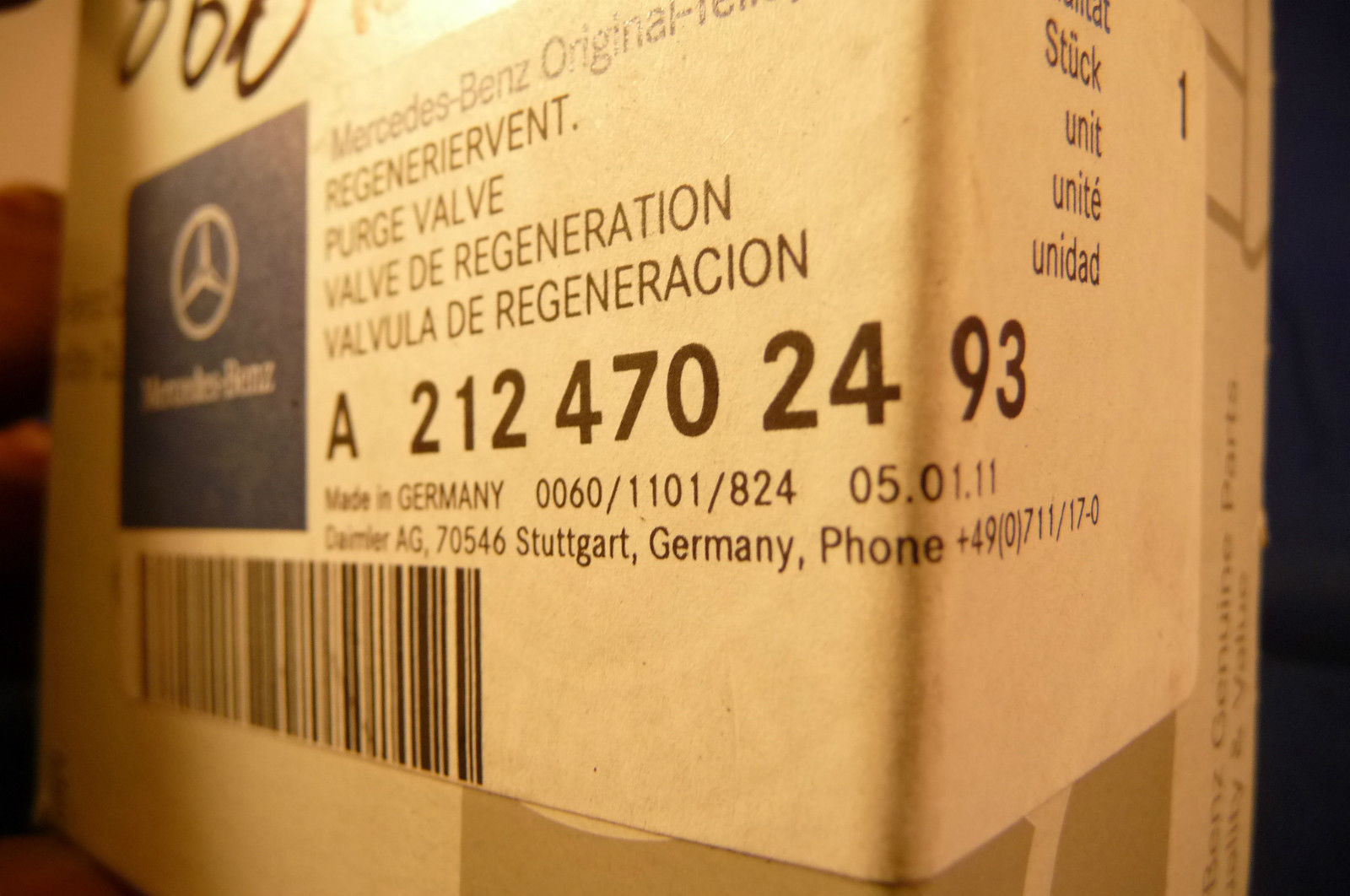 Mercedes Benz Purge Valve 2124702493 OEM OE | LA Global Parts